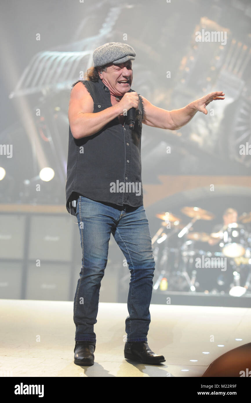 SUNRISE, FL - DECEMBER 20: Brian Johnson of AC/DC perform at the Bank ...