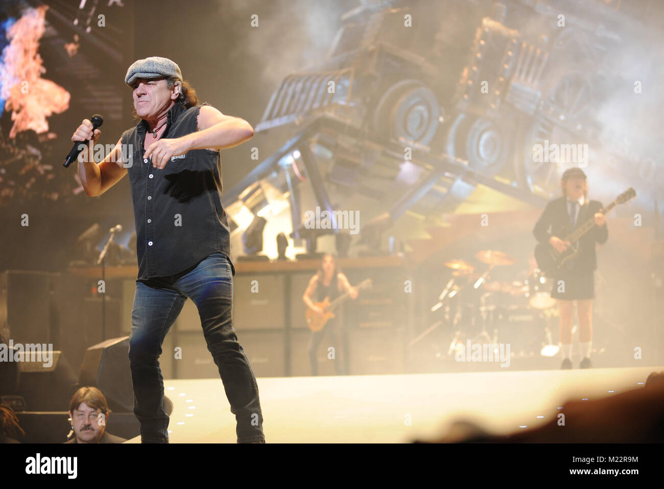 SUNRISE, FL - DECEMBER 20: Brian Johnson of AC/DC perform at the Bank ...