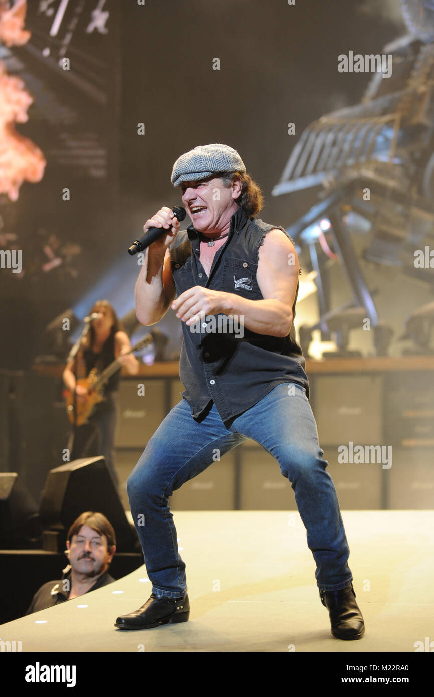 SUNRISE, FL - DECEMBER 20: Brian Johnson of AC/DC perform at the Bank ...