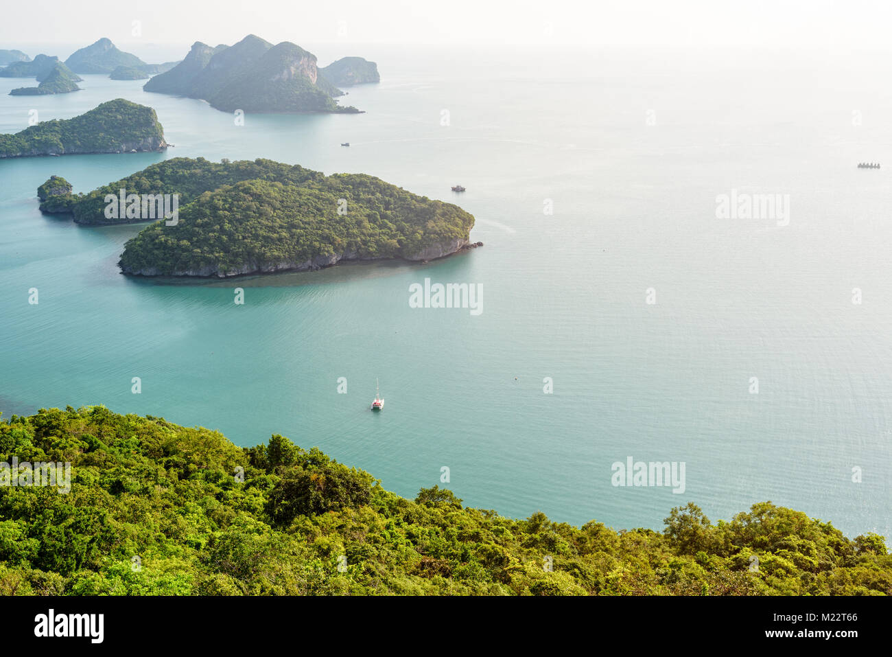 High angle view beautiful nature landscape of island and sea in the ...
