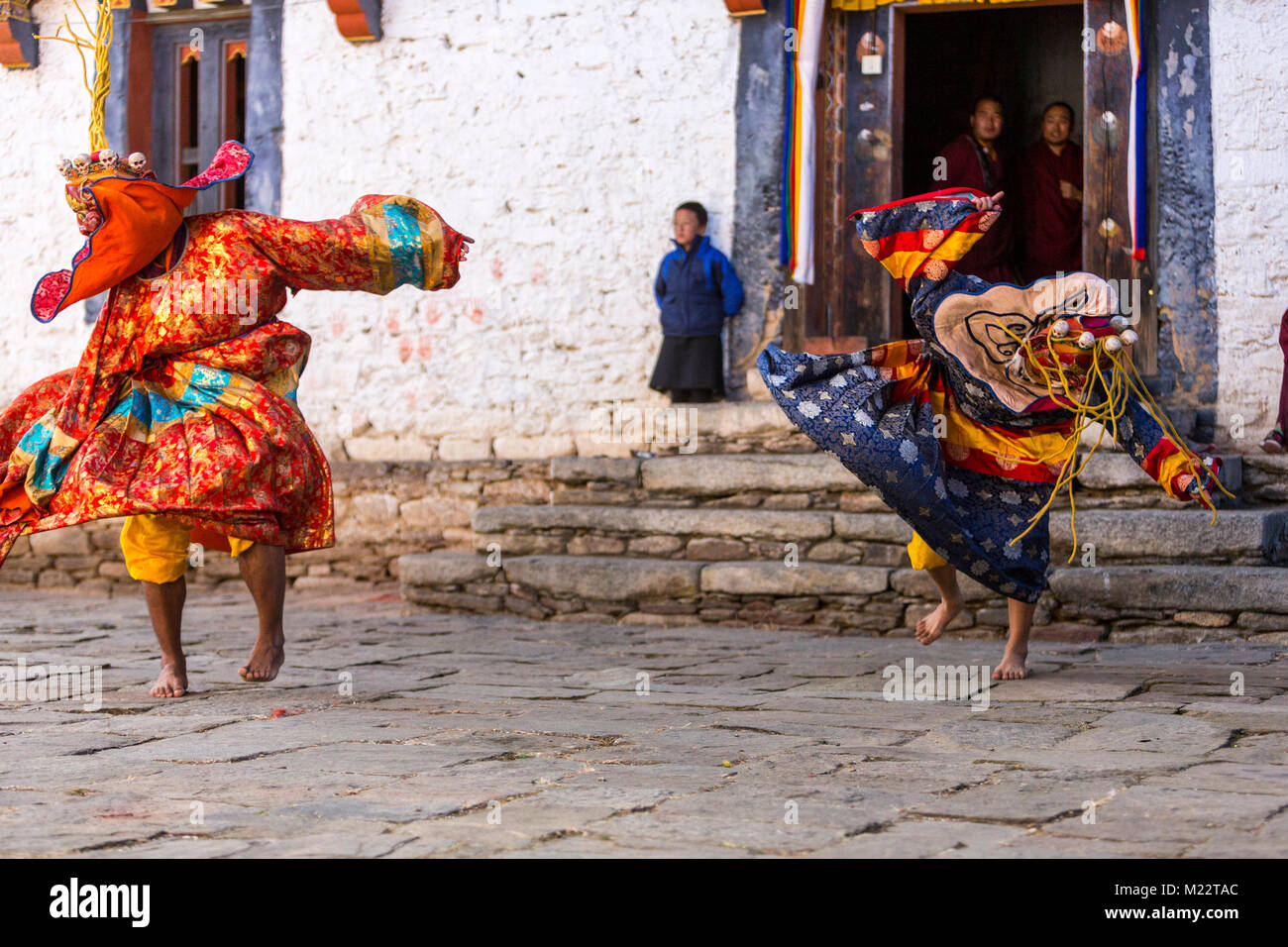 Prakhar Lhakhang, Bumthang, Bhutan. Buddhist Monks Performing a Dance ...