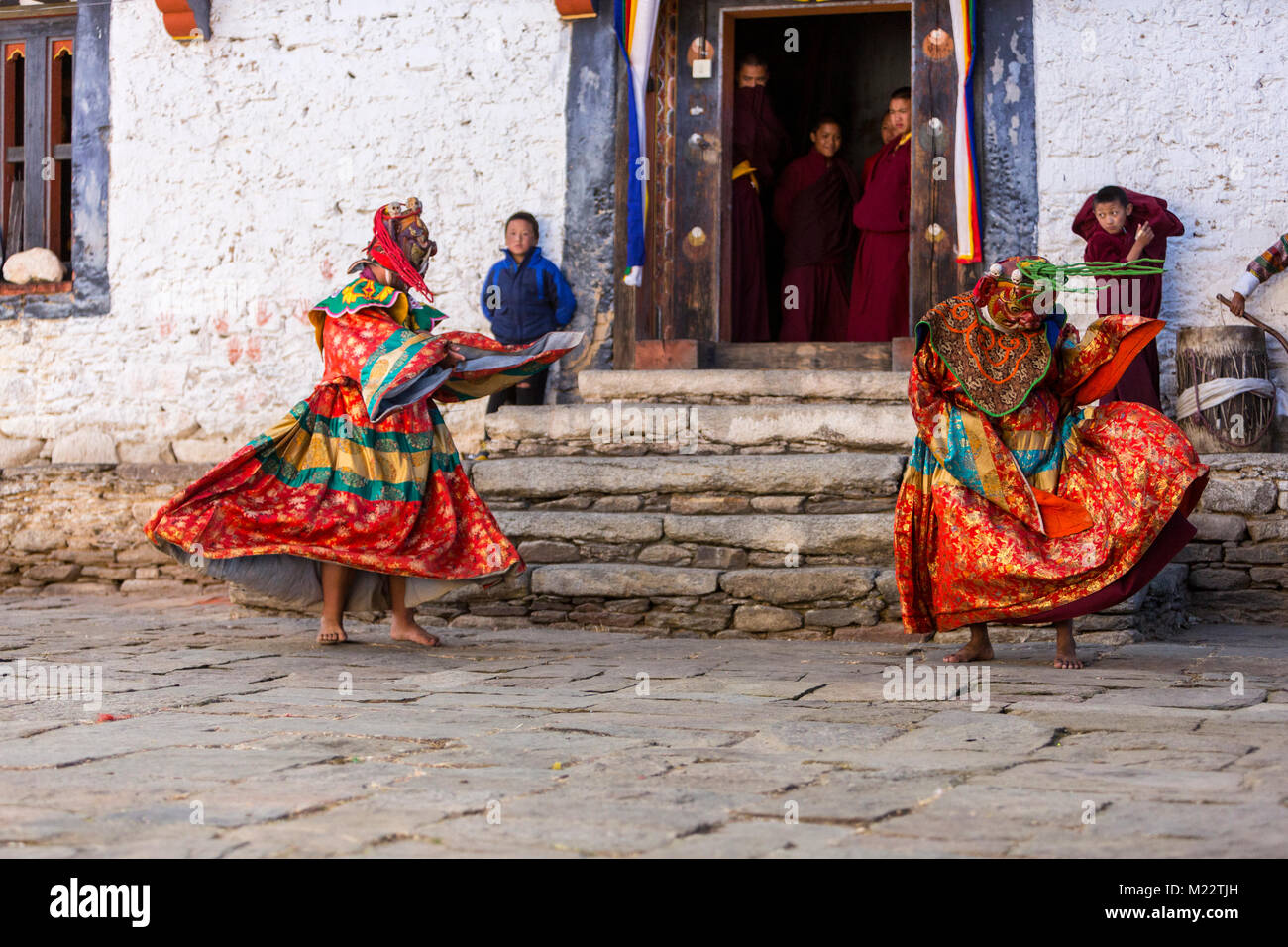 Prakhar Lhakhang, Bumthang, Bhutan. Young Buddhist Monks in Monastery ...