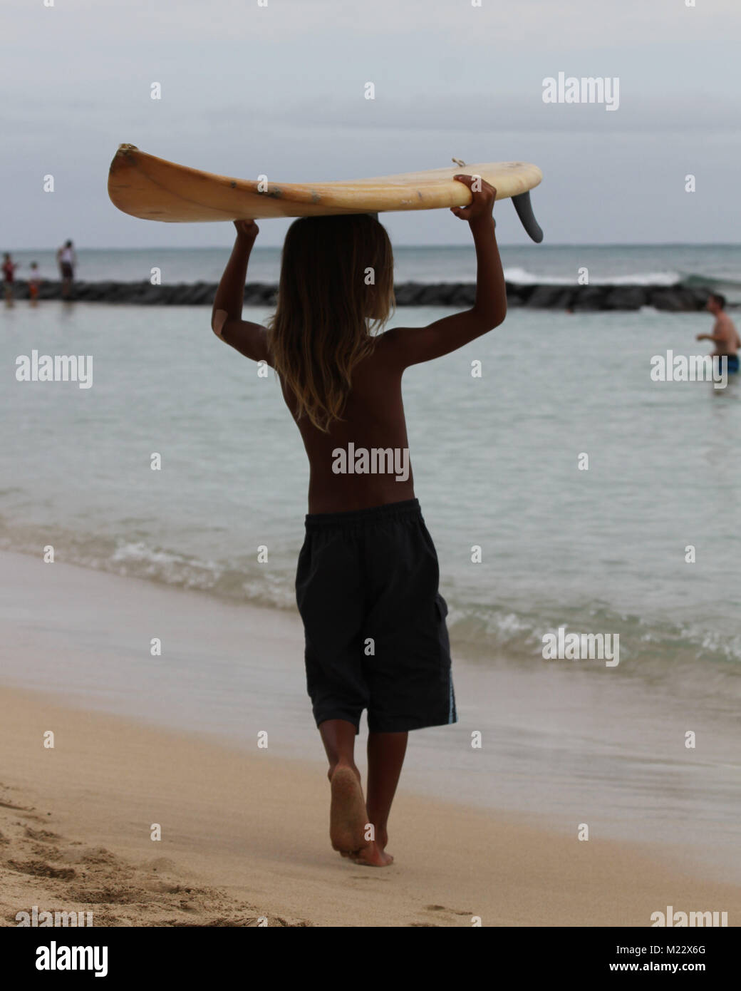 Young surfer in Waikiki, Hawaii, Oahu Stock Photo - Alamy