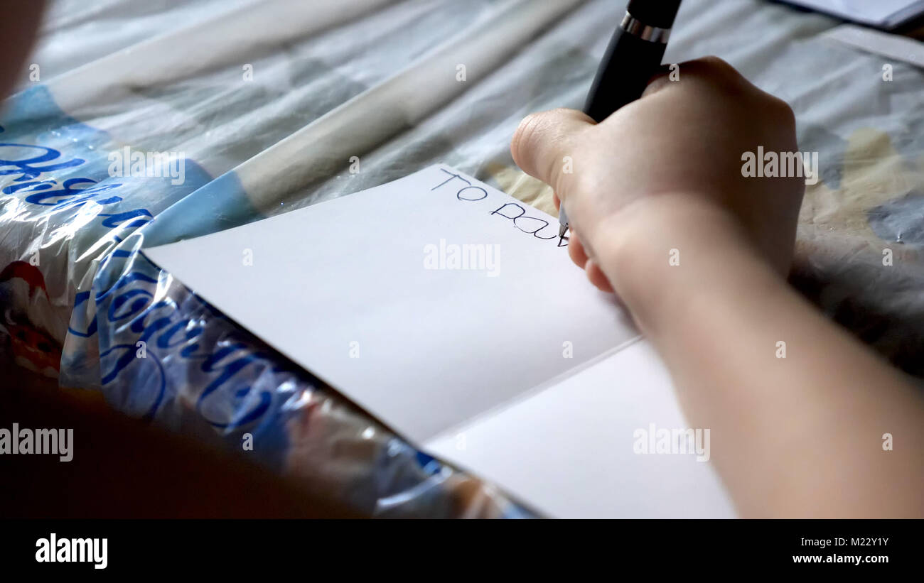 Boy Writing With Pen And Ink High Resolution Stock Photography and ...