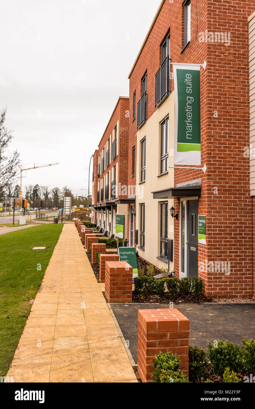 Marketing Suite Showroom Sign on New Build Development Estate Stock ...