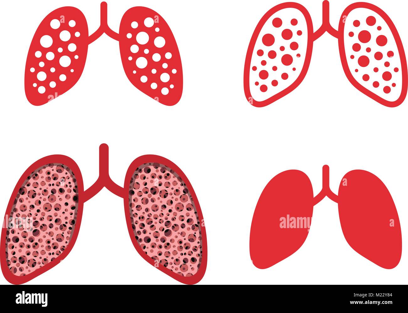 Set of lung cancer icons in vector art design Stock Vector Image & Art ...