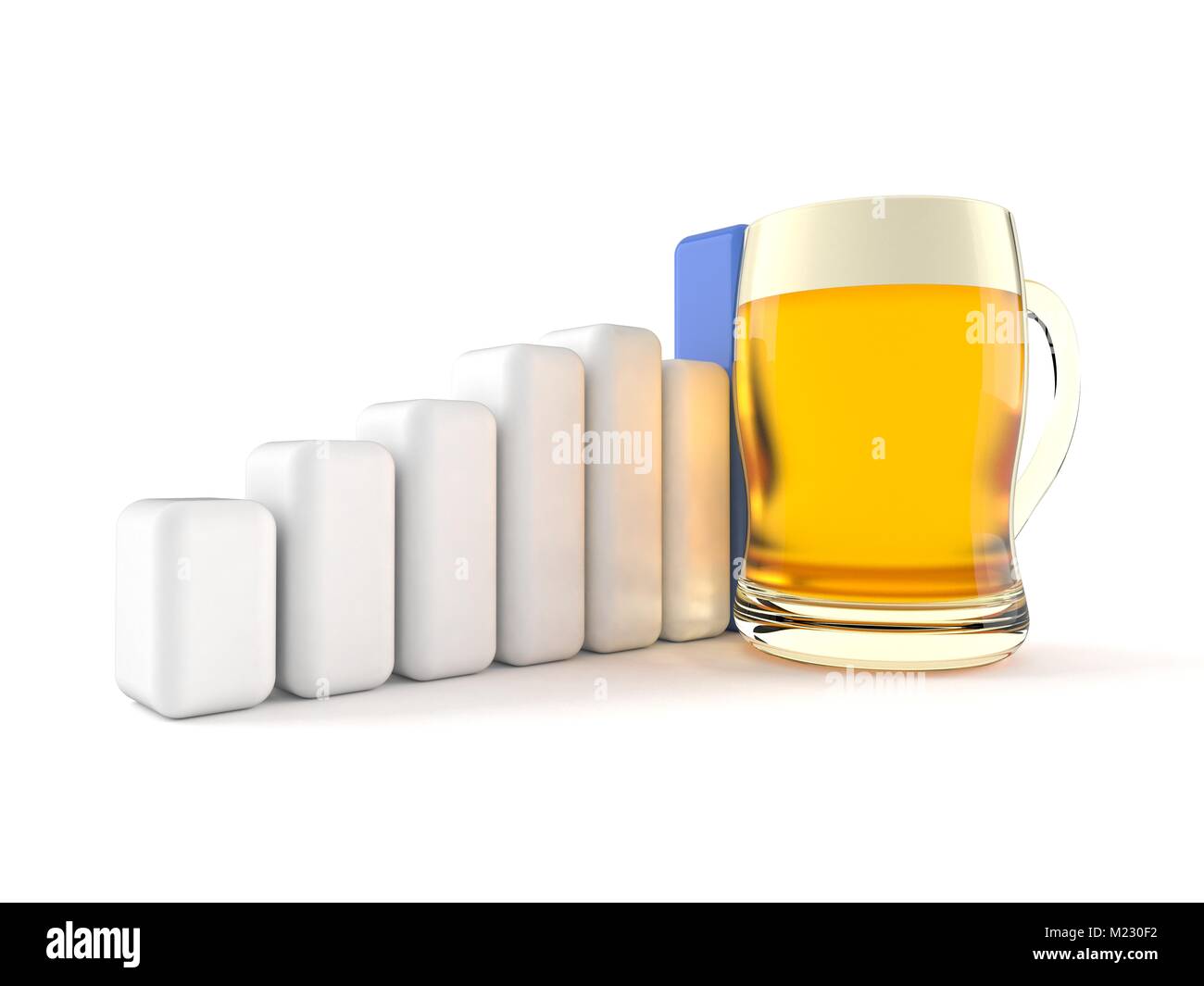 Beer with chart isolated on white background Stock Photo - Alamy