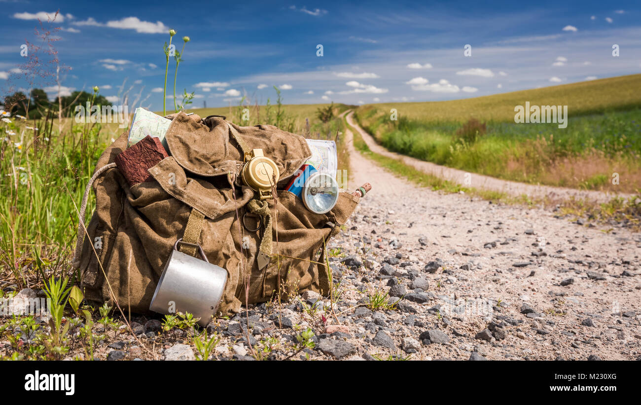 Vintage backpack hi-res stock photography and images - Alamy