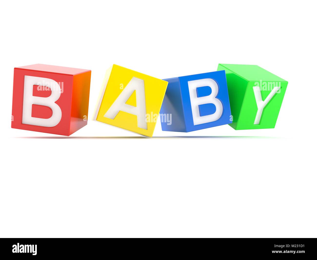 Baby toy blocks isolated o white background Stock Photo - Alamy