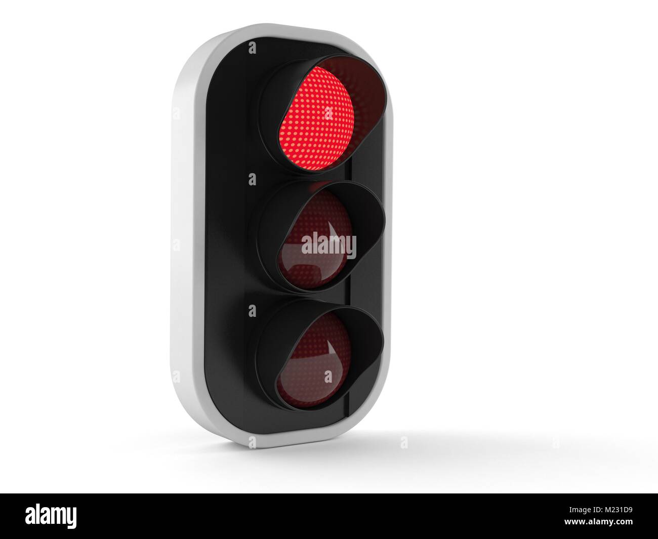 Red traffic light isolated on white background Stock Photo - Alamy