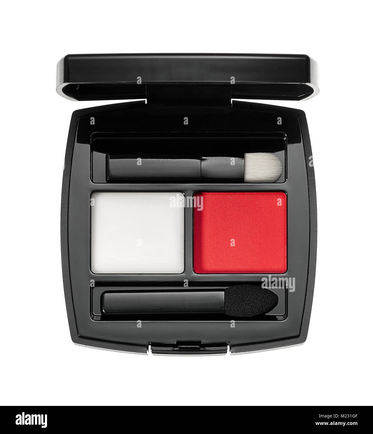 A set of exclusive cosmetics. Female palette with red and white ...