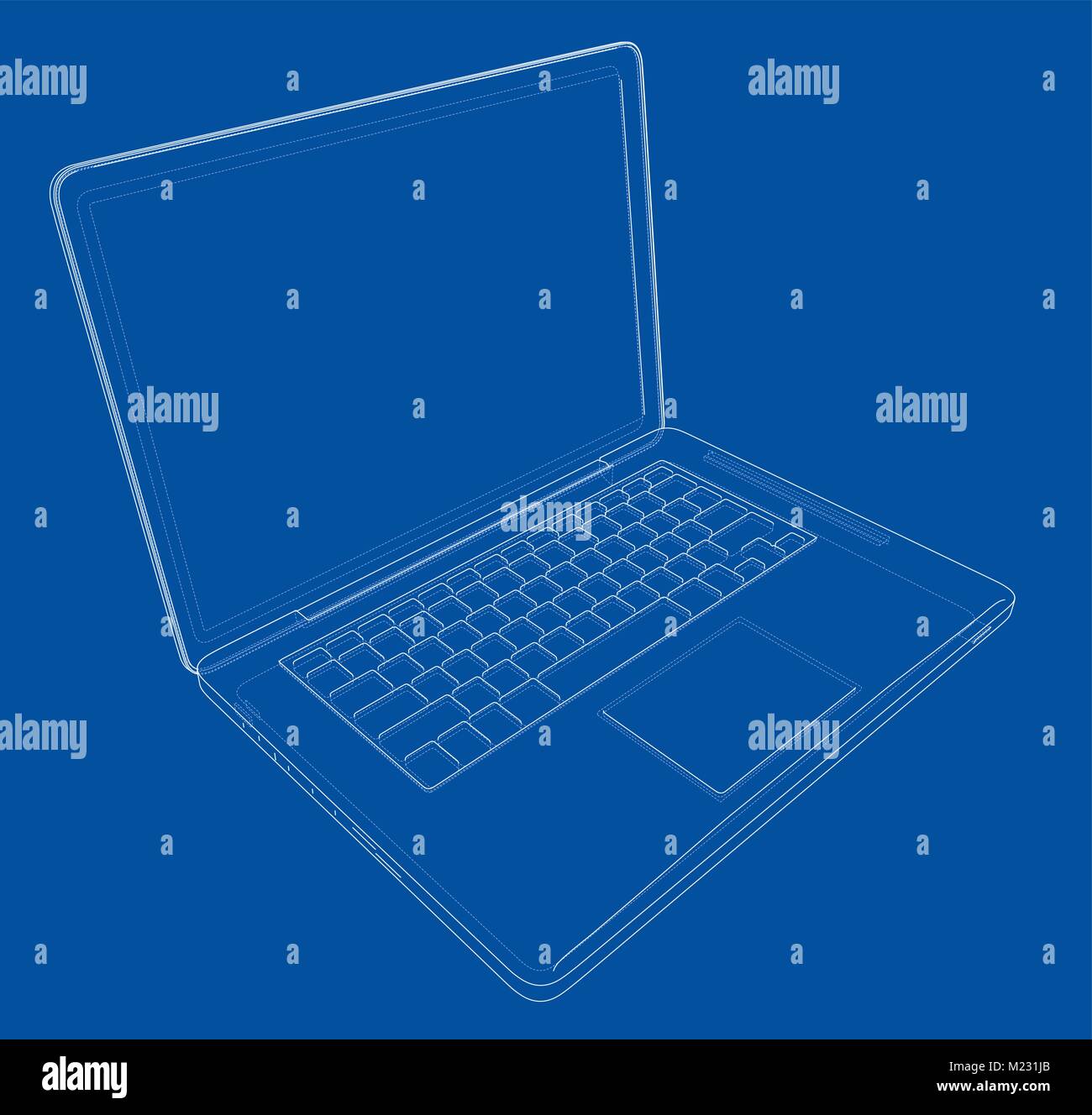 Outline drawing laptop. Vector illustration Stock Vector Image & Art ...