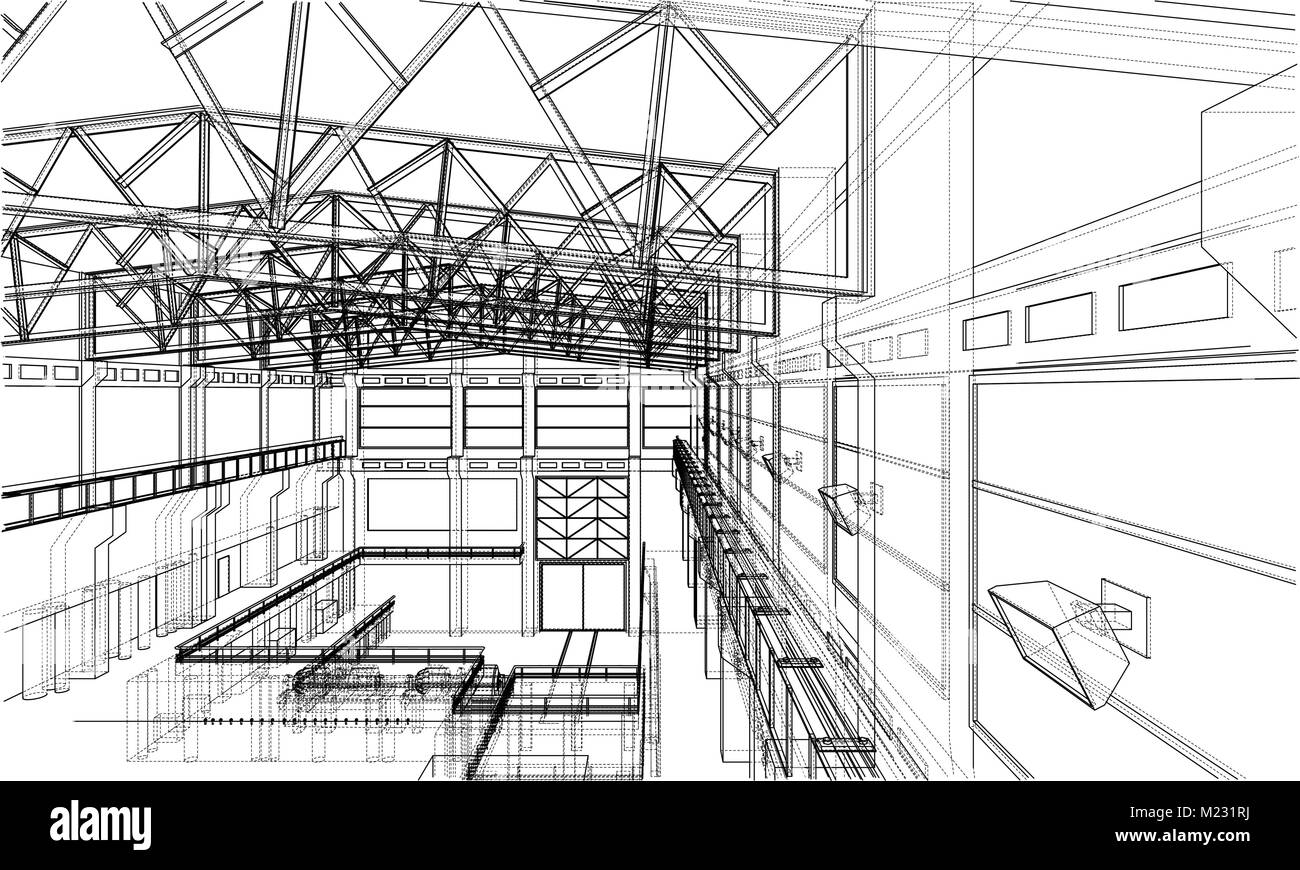 Warehouse sketch. Vector Stock Vector Image & Art - Alamy