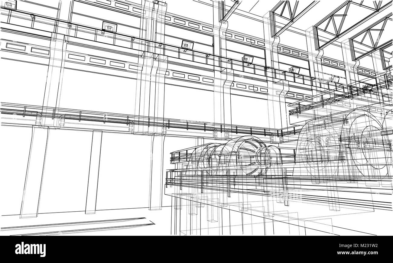 Warehouse sketch. Vector Stock Vector Image & Art - Alamy