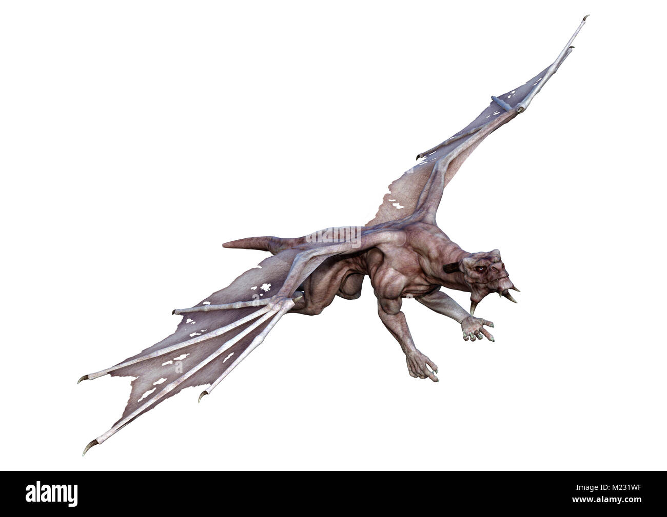 3D rendering of a fantasy vampire dragon isolated on white background ...