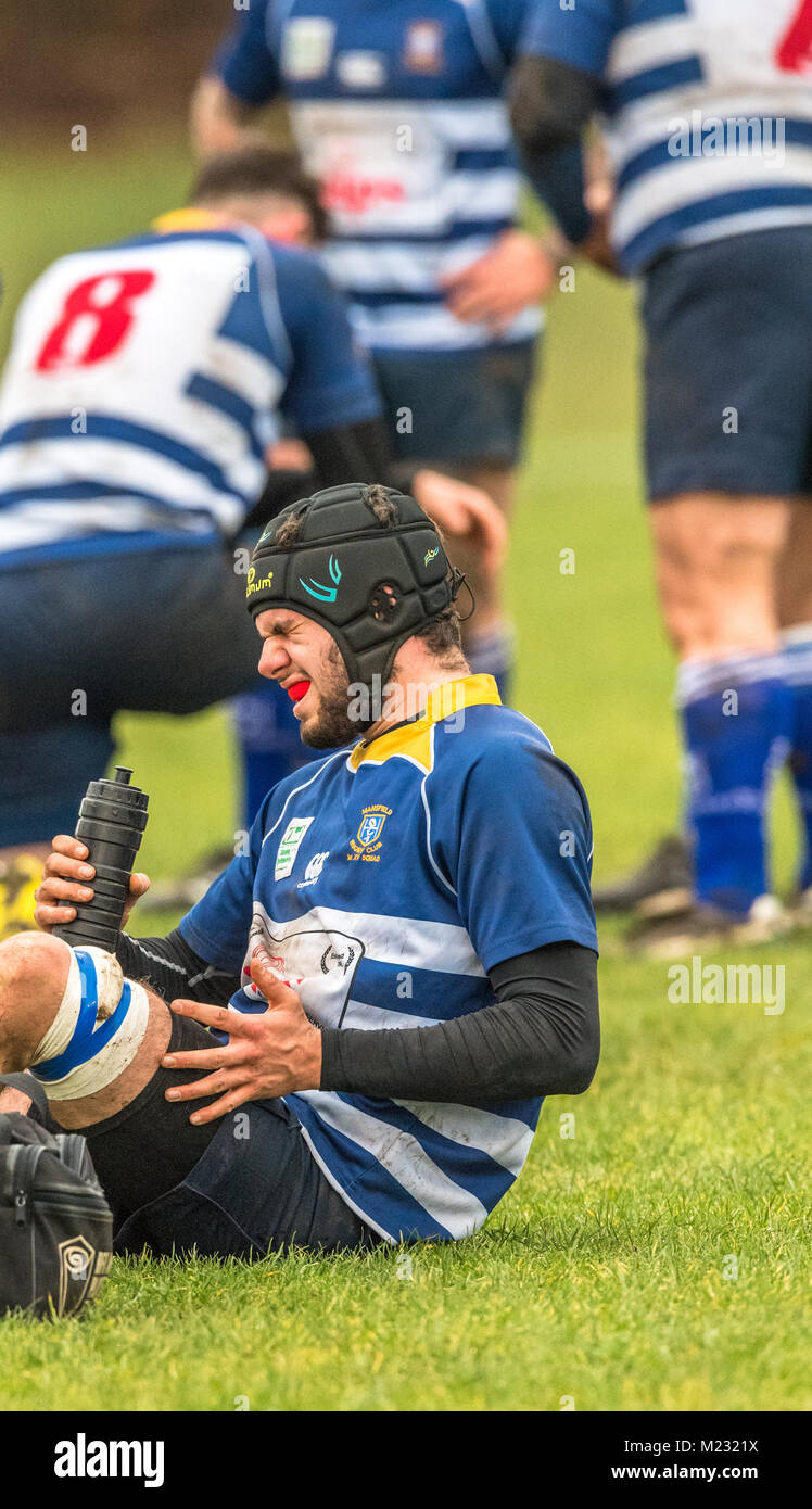 Checking for knee and leg injuries on an amateur Rugby union club ...