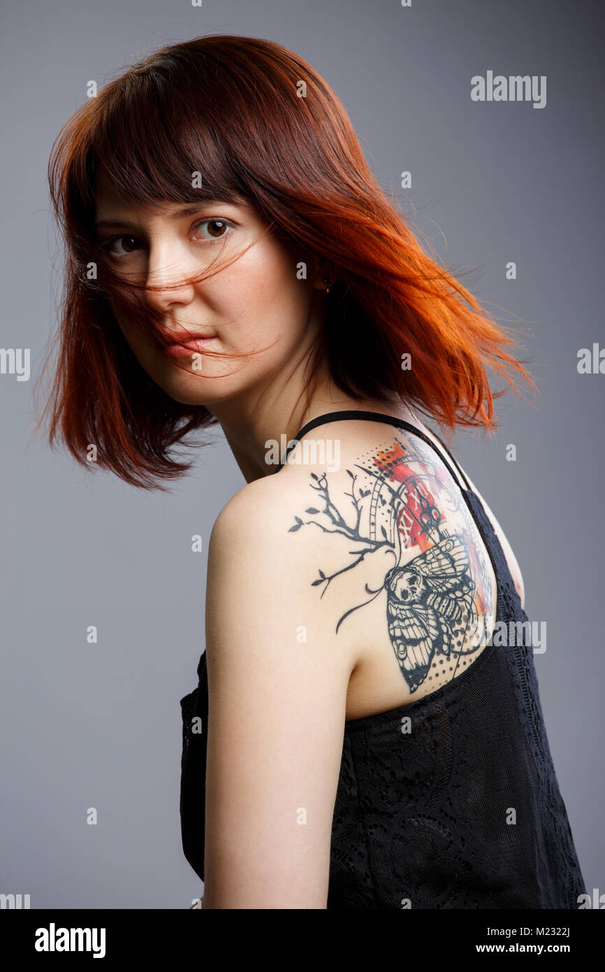 Tattoo back of the head hi-res stock photography and images - Alamy