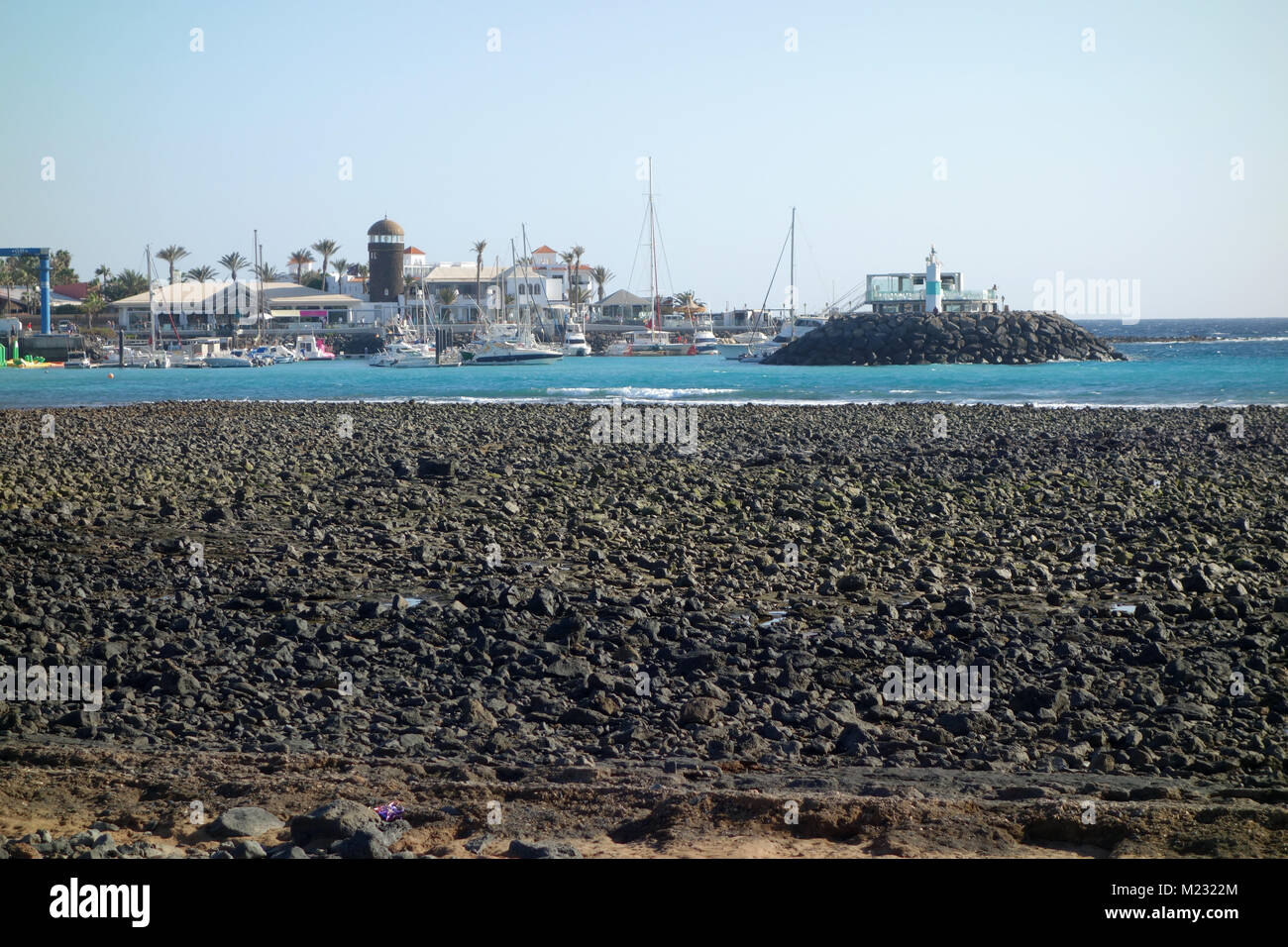 The Beach and Marina at Costa Caleta de Fuste, Fuerteventura, Canary ...