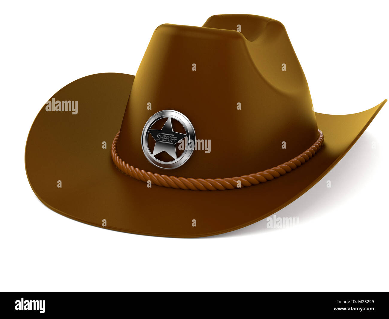 Sheriff hat isolated on white background Stock Photo - Alamy