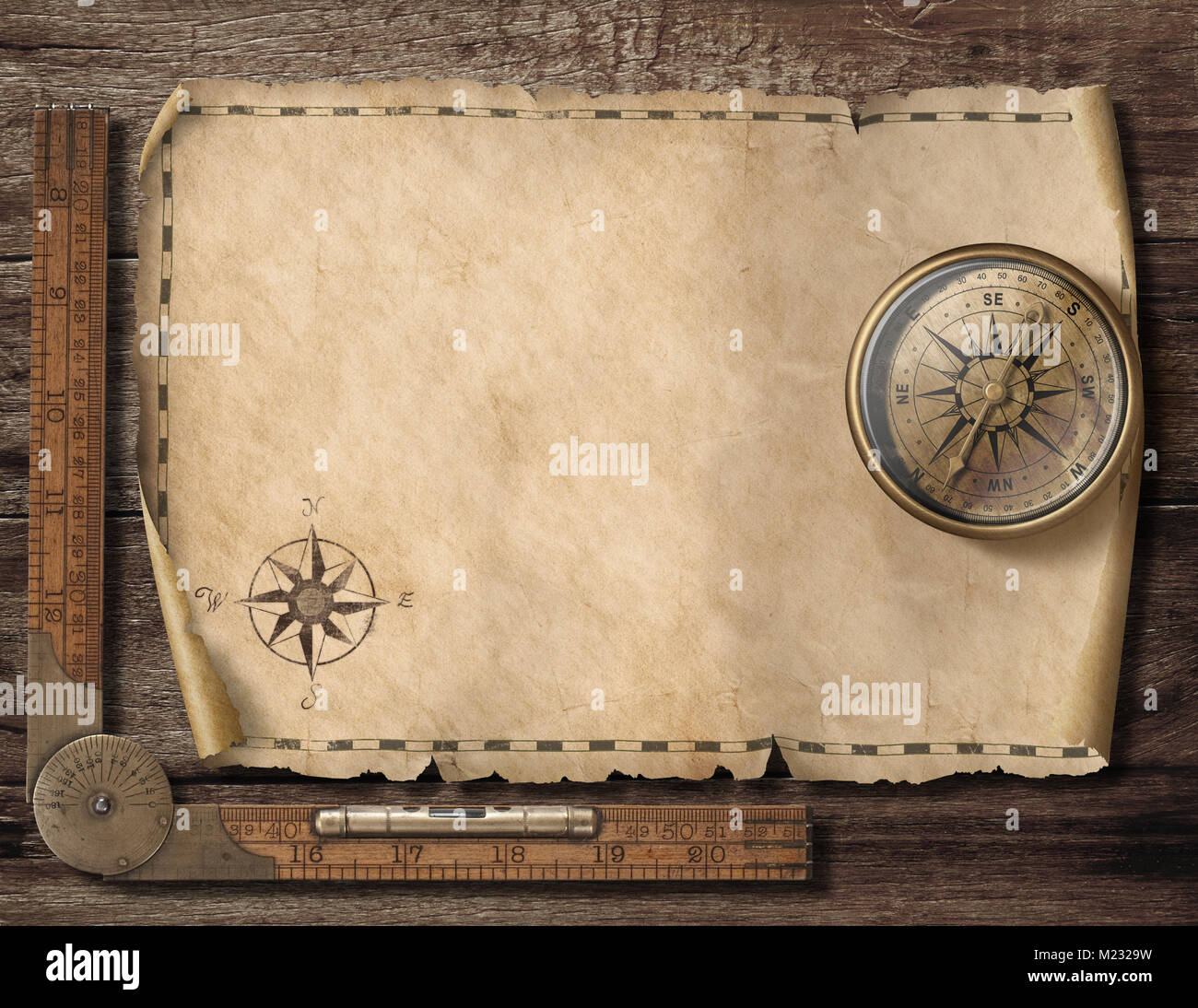 Blank Treasure Map Compass