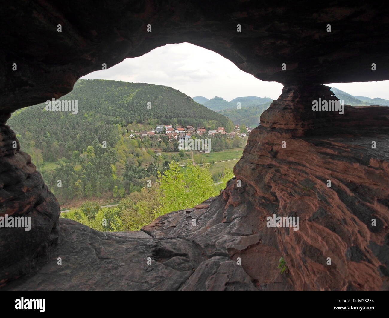 Looking towards Wernersberg through a natural window at Runder Hut in ...