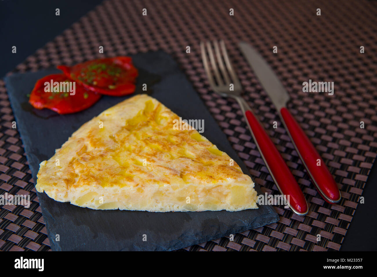 Spanish omelet serving. Spain Stock Photo - Alamy
