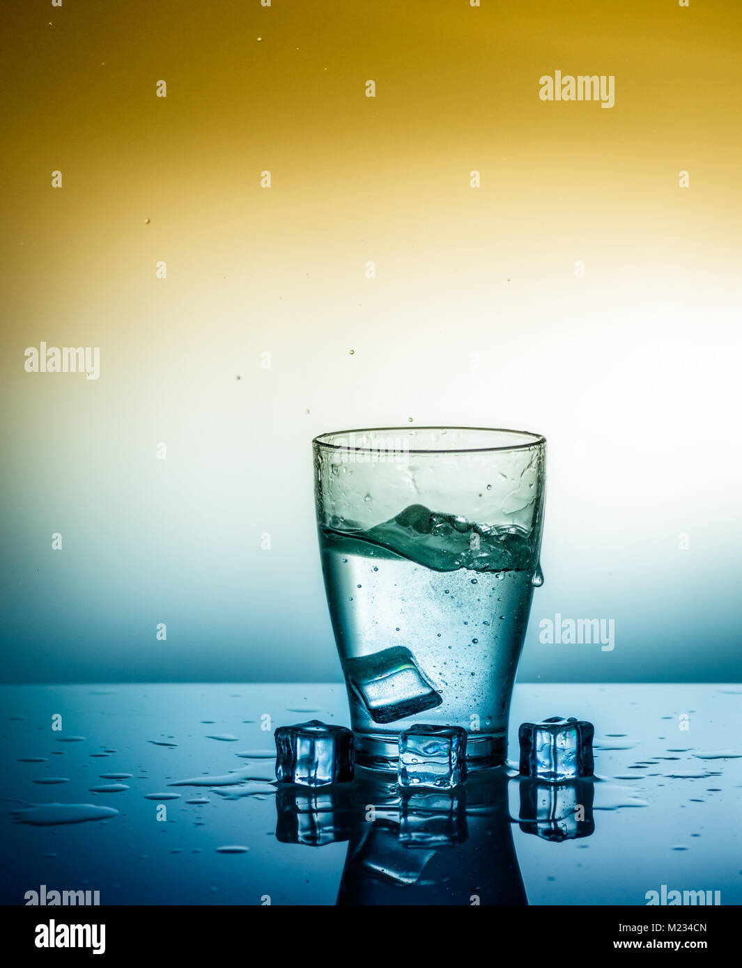 Close up view of the ice cubes in water Stock Photo - Alamy