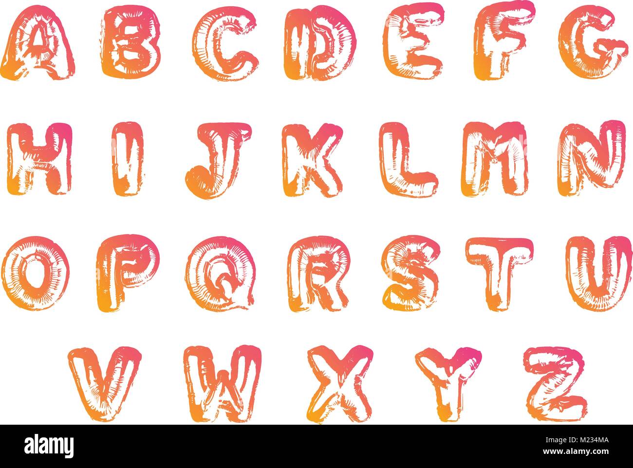 The isolated gradient air balloon number font collection Stock Vector ...