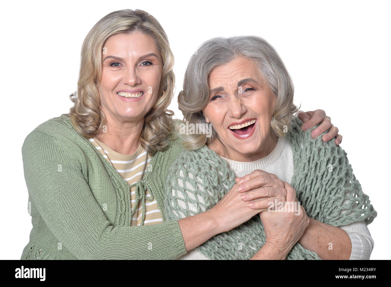 two smiling women Stock Photo - Alamy
