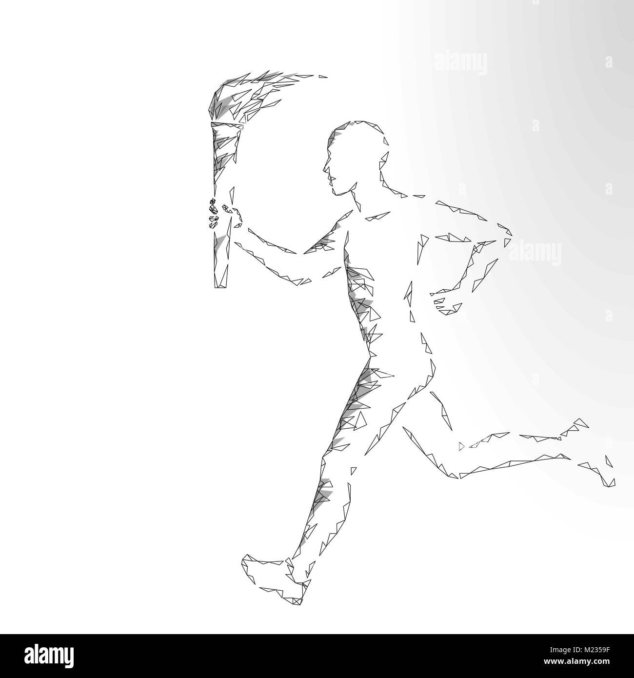 Man running with torch Black and White Stock Photos & Images - Alamy