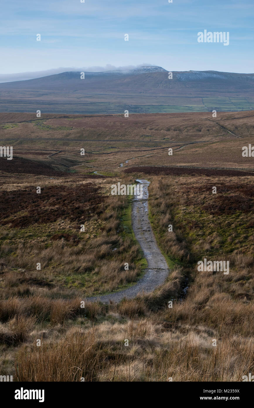 Pennine Way route leading down towards Hull Pot and the route to Horton ...