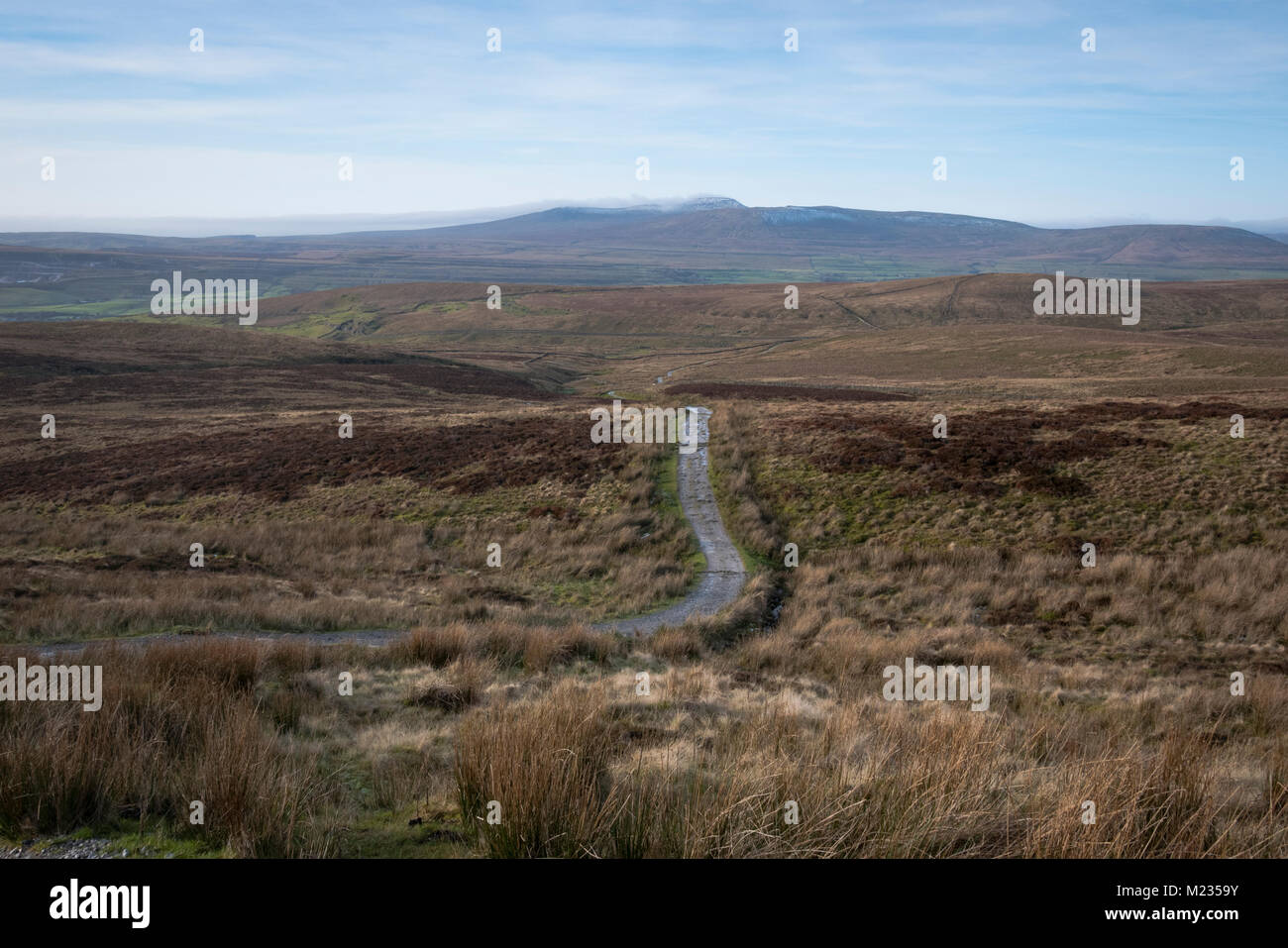 Pennine Way route leading down towards Hull Pot and the route to Horton ...
