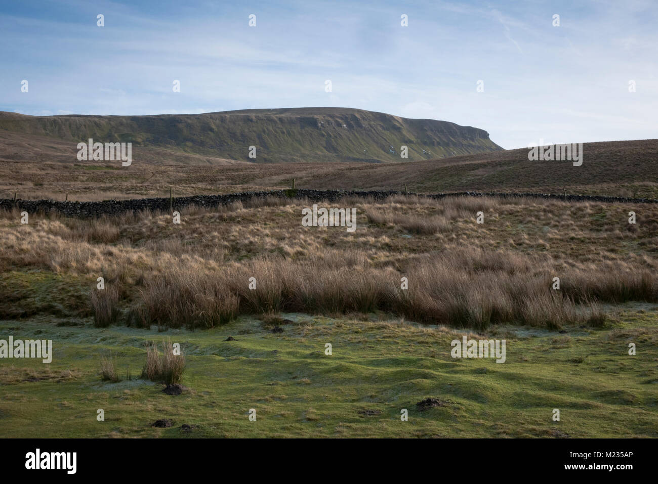 Looking towards Pen-y-ghent near Hull Pot during winter in the ...
