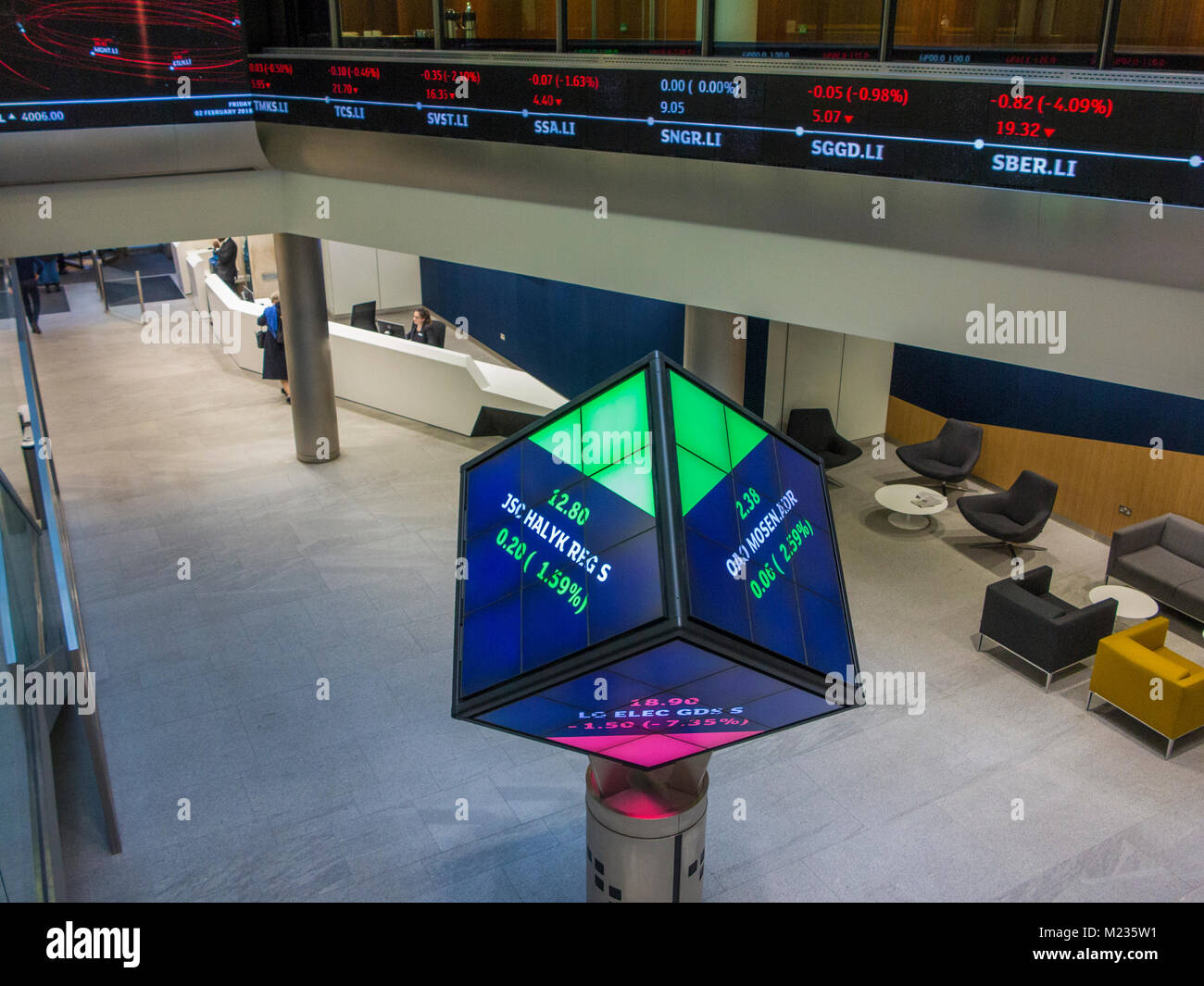 Interior of the London Stock Exchange reception area Stock Photo - Alamy