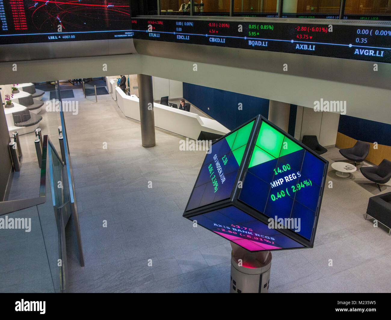 Interior of the London Stock Exchange reception area Stock Photo - Alamy