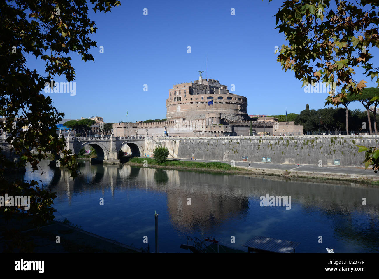 St. Angelo Castle and the river Tiber in Rome, Italy Stock Photo - Alamy