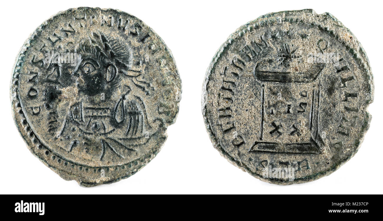 Ancient Roman copper coin of Emperor Constantine II Stock Photo - Alamy