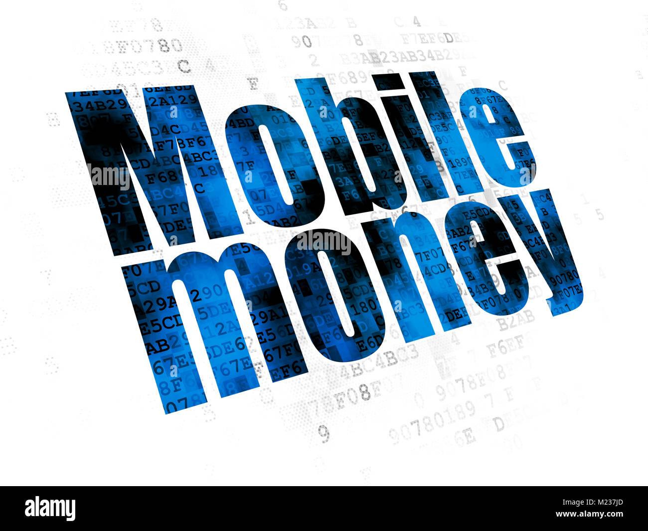 Banking concept: Mobile Money on Digital background Stock Photo - Alamy