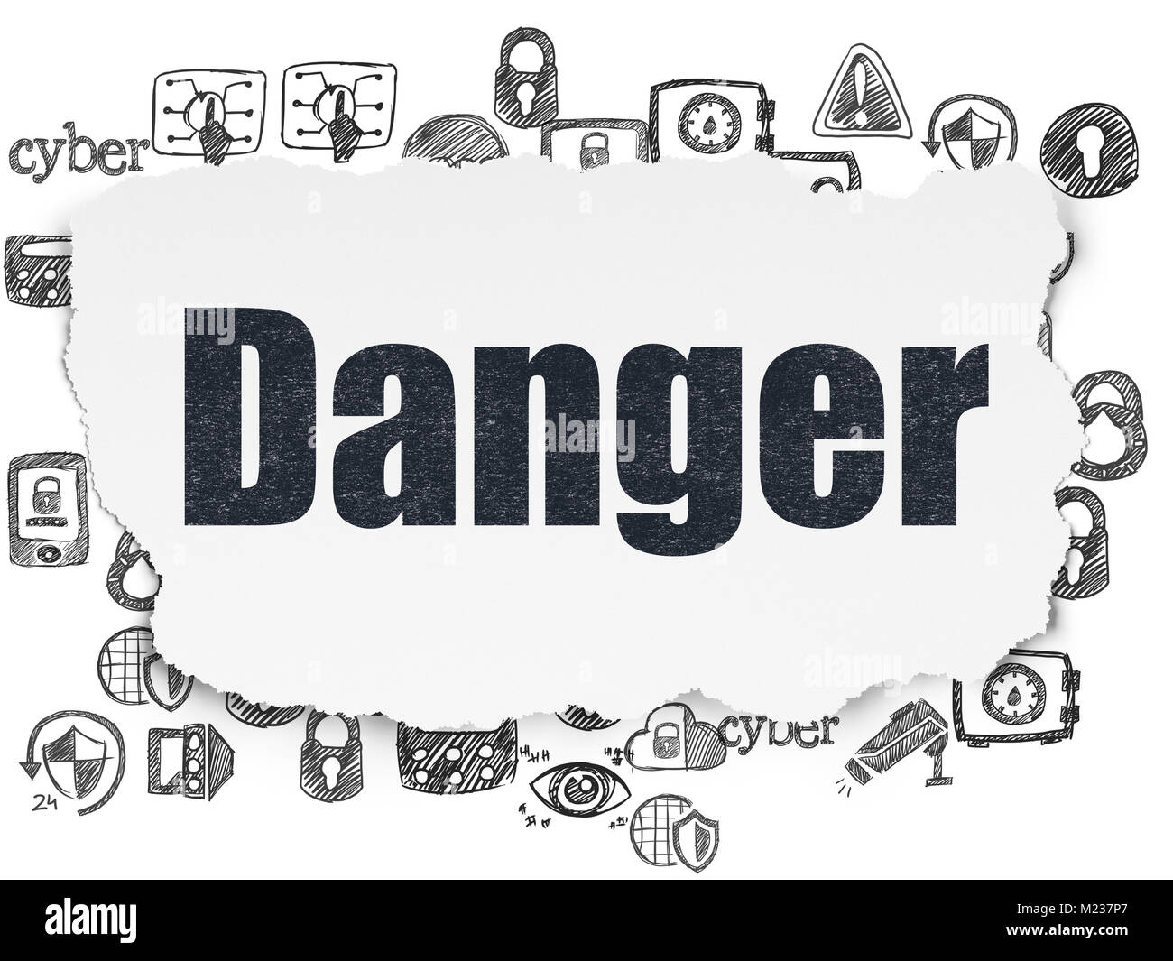 Security concept: Danger on Torn Paper background Stock Photo - Alamy