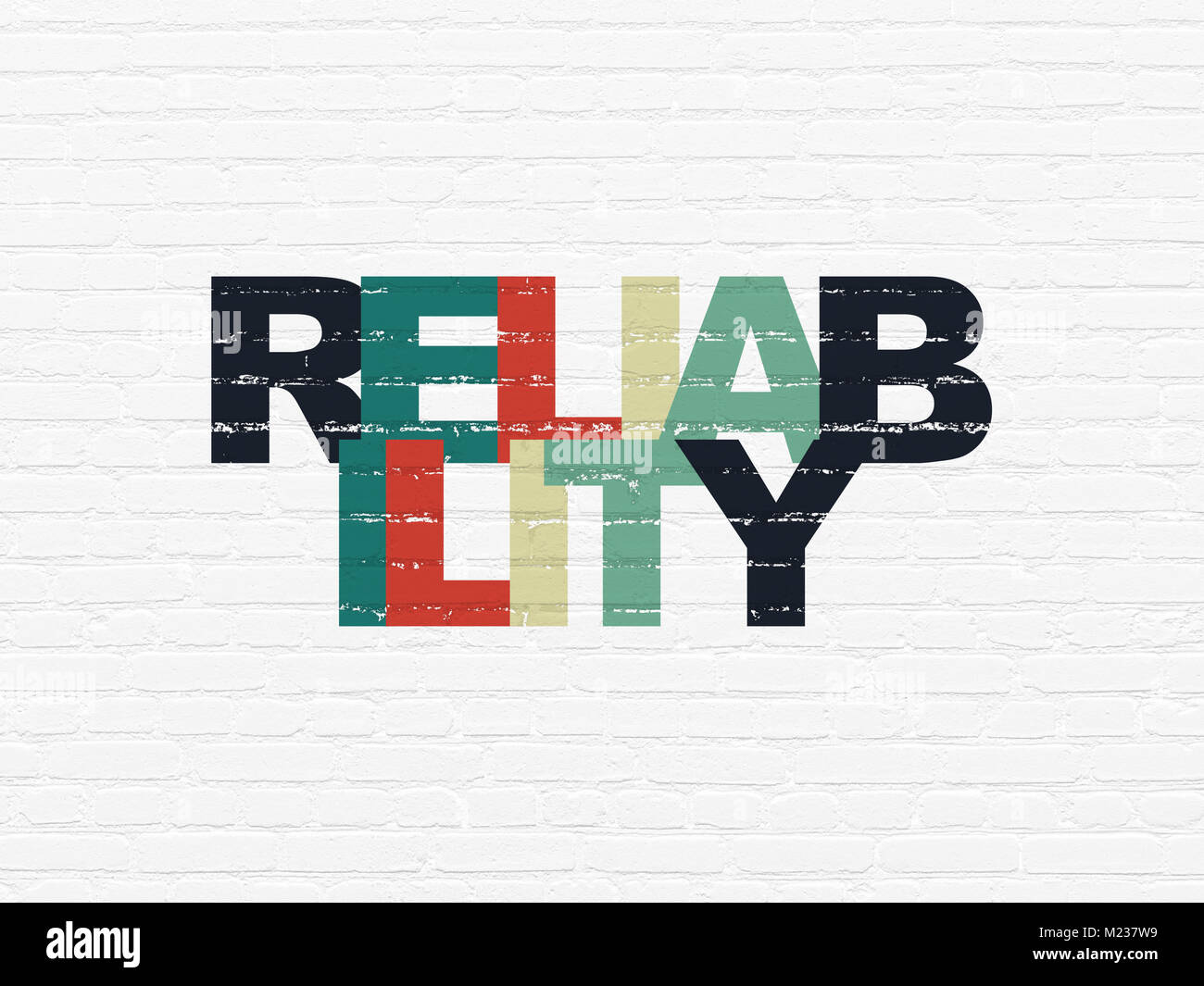 Finance concept: Reliability on wall background Stock Photo - Alamy