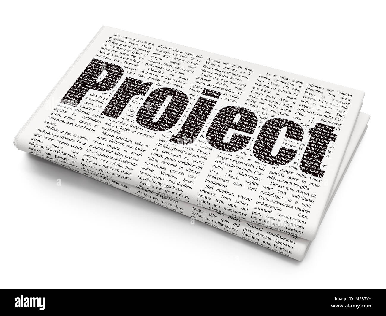 Finance concept: Project on Newspaper background Stock Photo - Alamy