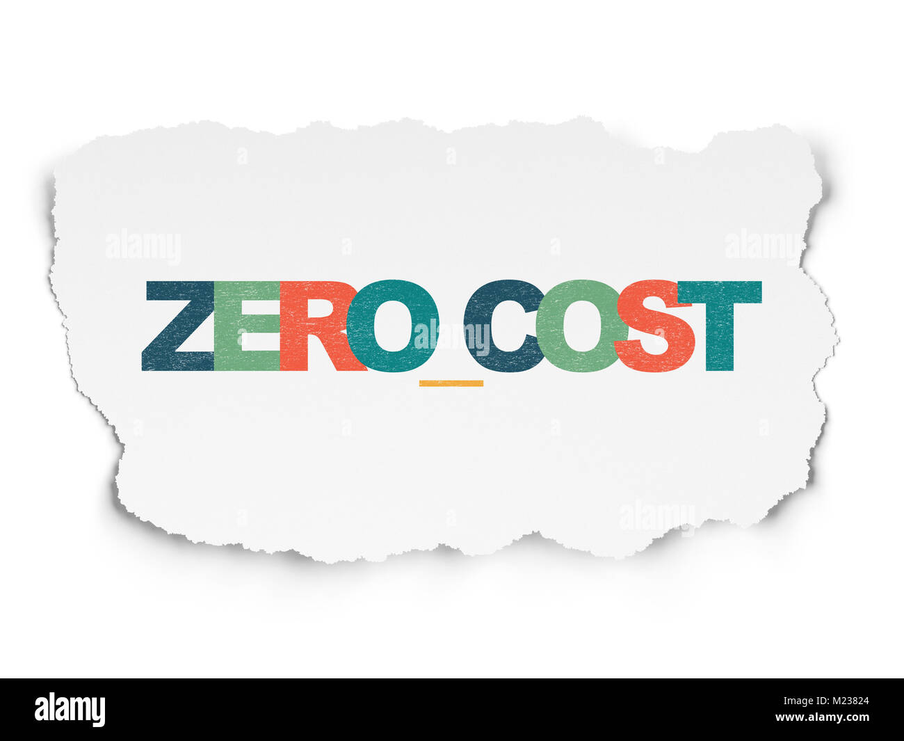 Finance concept: Zero cost on Torn Paper background Stock Photo - Alamy