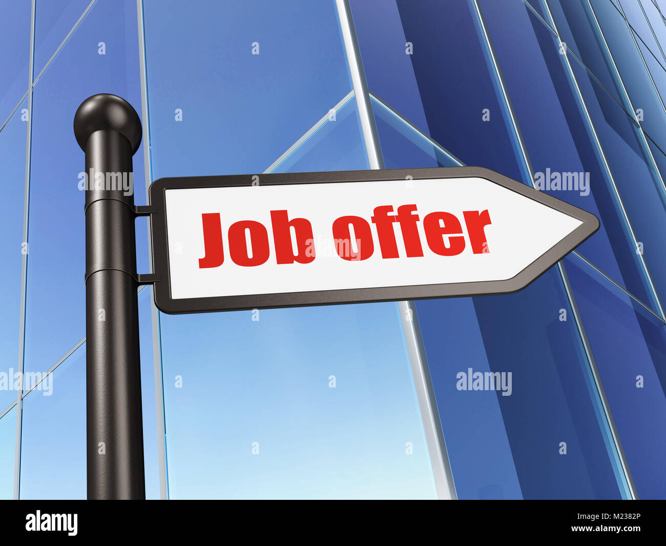 Finance concept: sign Job Offer on Building background Stock Photo - Alamy