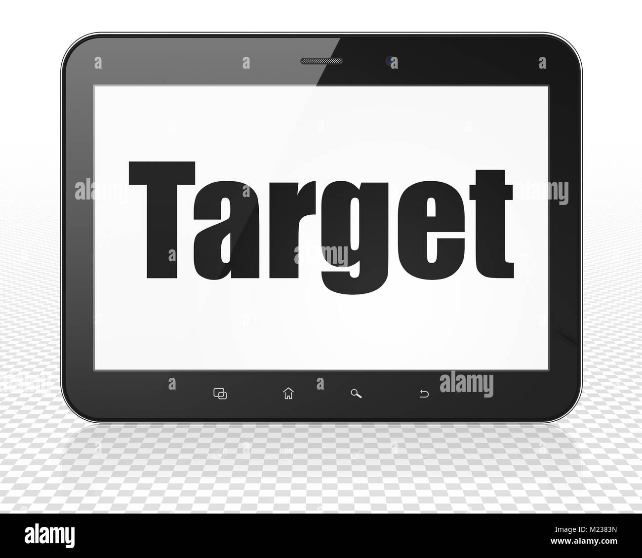 Finance concept: Tablet Pc Computer with Target on display Stock Photo ...