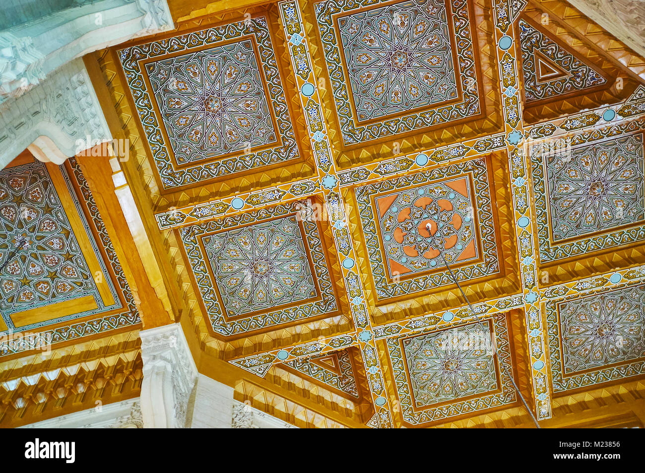 ALEXANDRIA, EGYPT - DECEMBER 17, 2017: The ceiling of Abu al-Abbas al ...