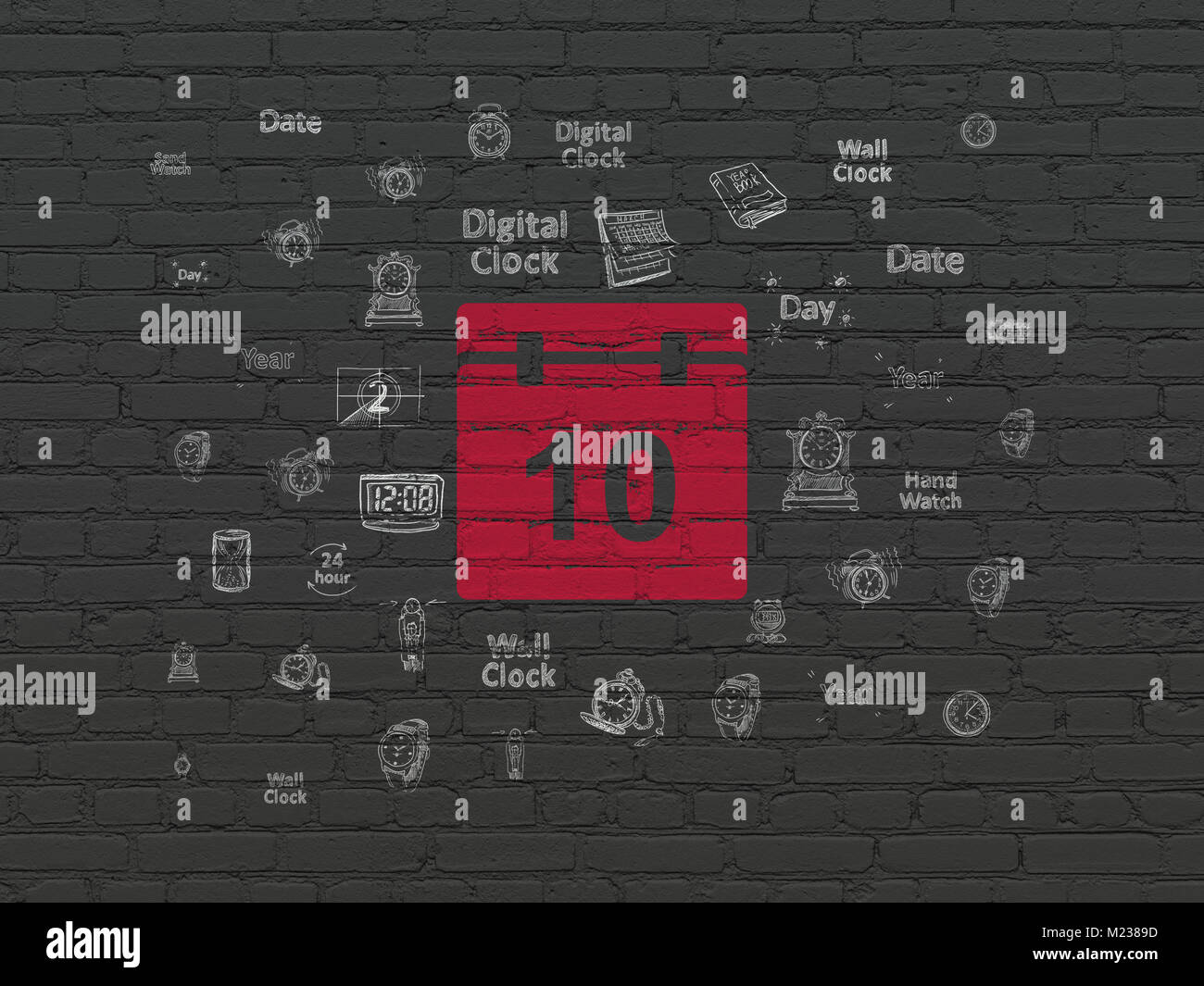 Timeline concept: Calendar on wall background Stock Photo - Alamy