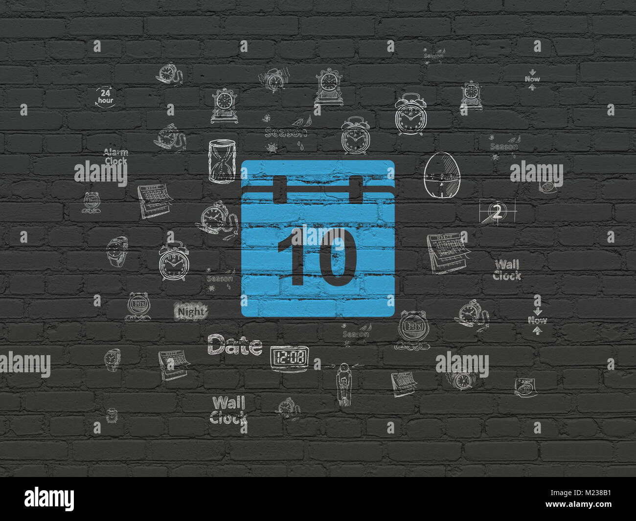 Time concept: Calendar on wall background Stock Photo - Alamy