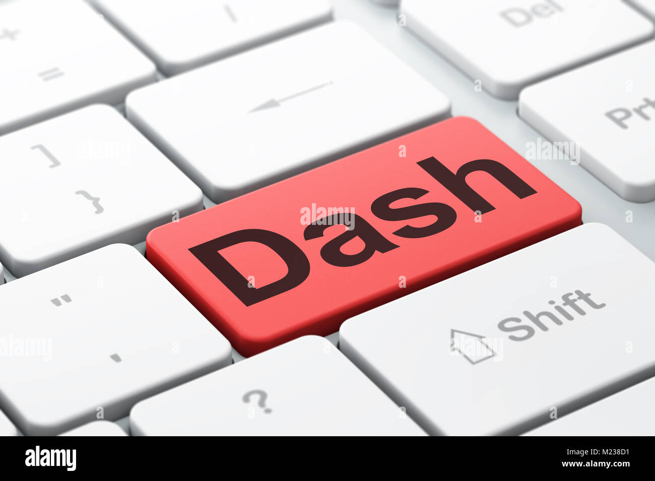 Cryptocurrency concept: Dash on computer keyboard background Stock ...