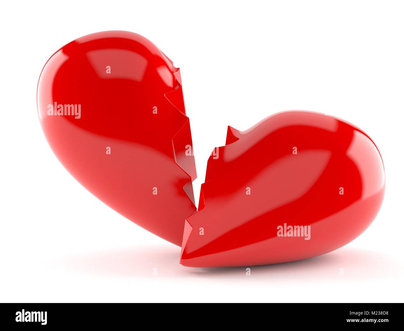 Broken heart isolated on white background Stock Photo - Alamy