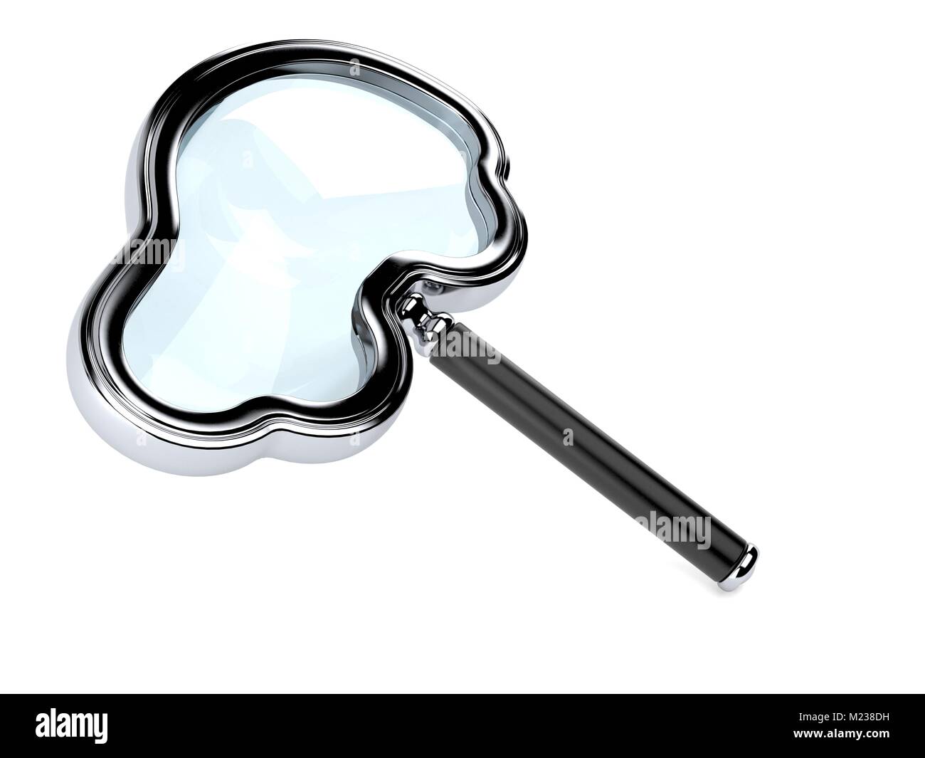 Car magnifying glass isolated on white background Stock Photo - Alamy